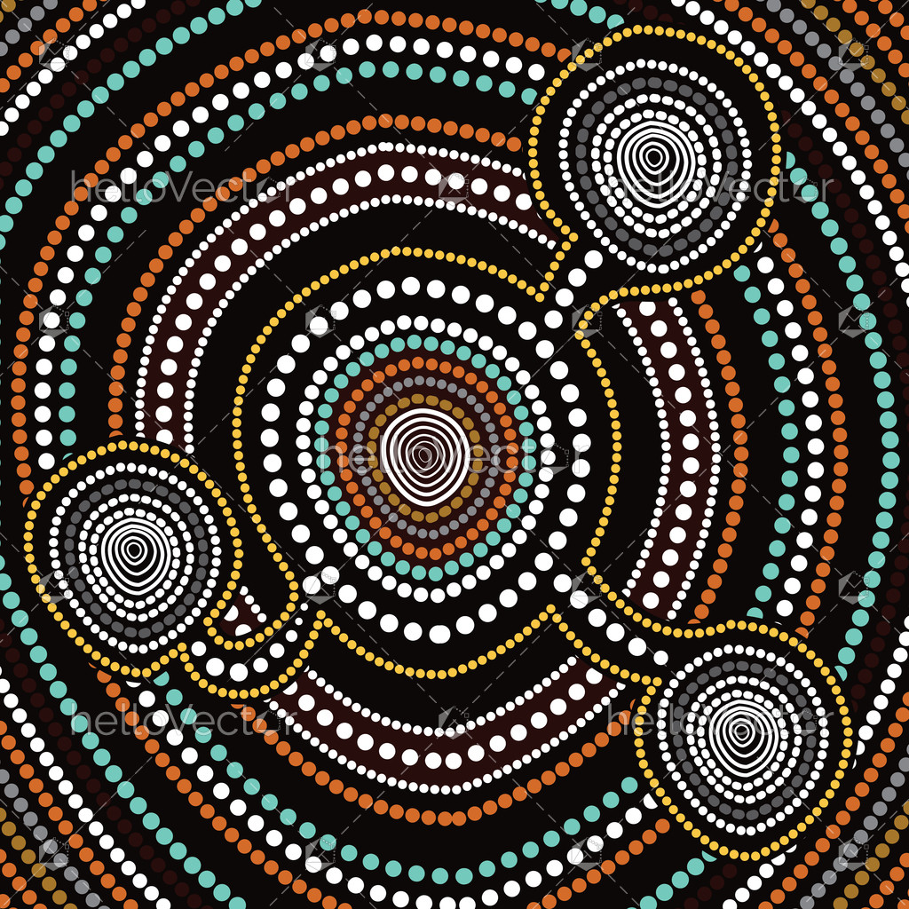 Aboriginal art vector painting, Connection concept. - Download Graphics ...