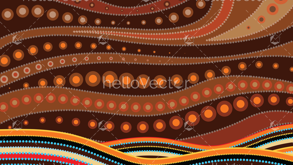 Aboriginal art vector background. - Download Graphics & Vectors