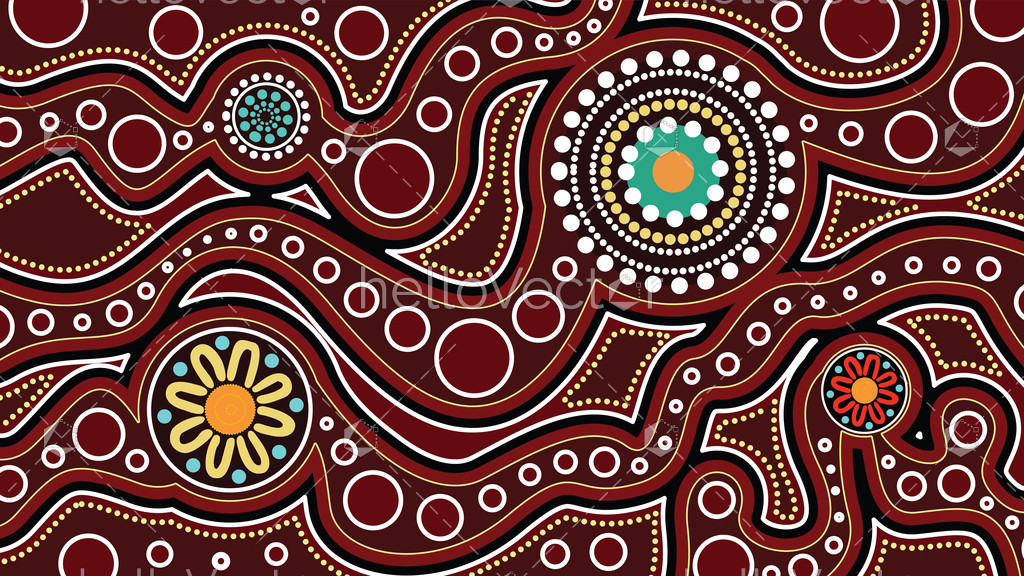 Aboriginal art background - Vector illustration - #HV00000752 - Hello ...