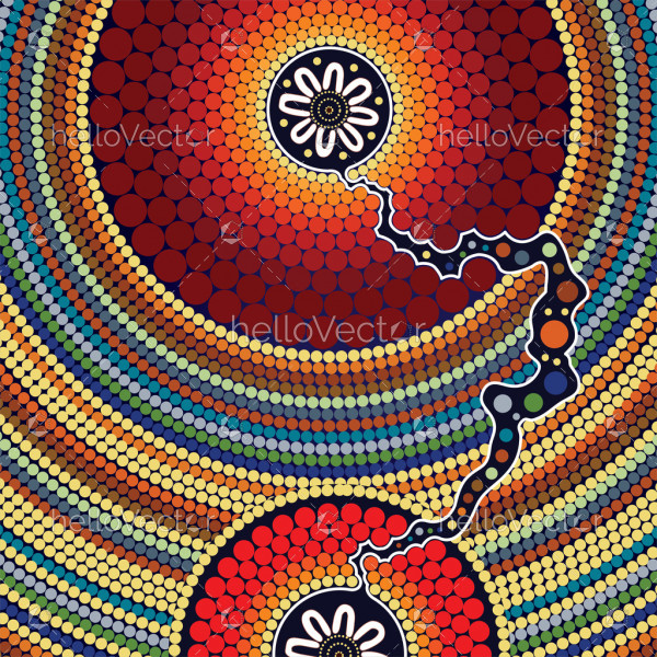 Aboriginal art vector painting. - Download Graphics & Vectors