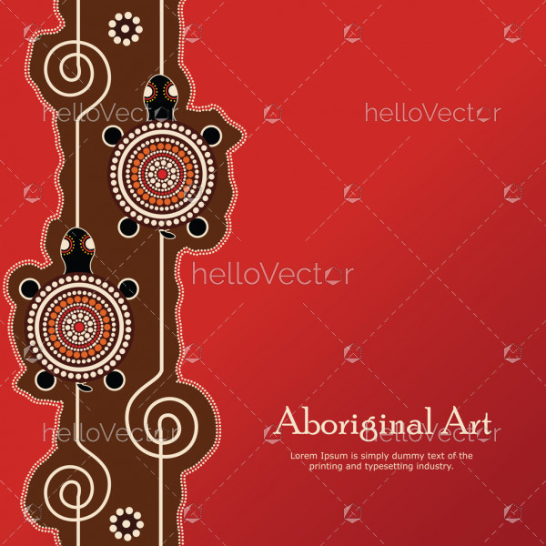 Aboriginal art vector banner with text. - Download Graphics & Vectors