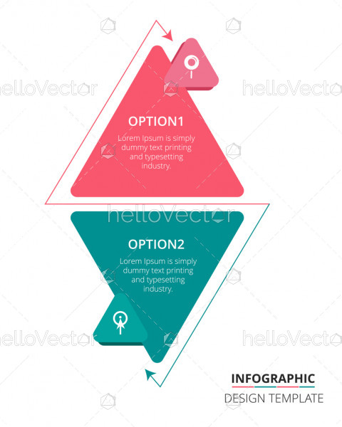 Step 2 process infographic template design - Vector Illustration ...