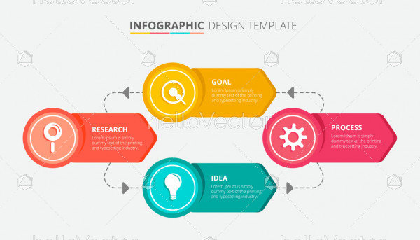 Process infographic template design with 4 steps - Vector Illustration ...