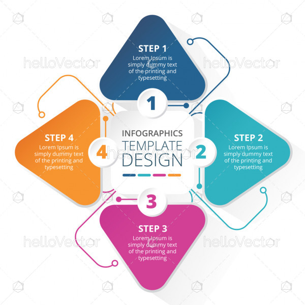 4 steps business process infographic template design - Vector ...