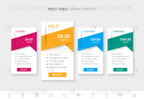 Price Chart Template Design - Download Graphics & Vectors
