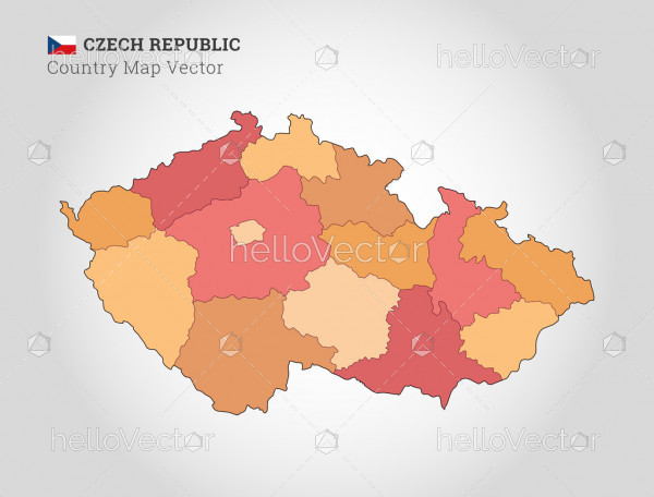Czech Republic Colorful Map - Vector Illustration - Download Graphics ...