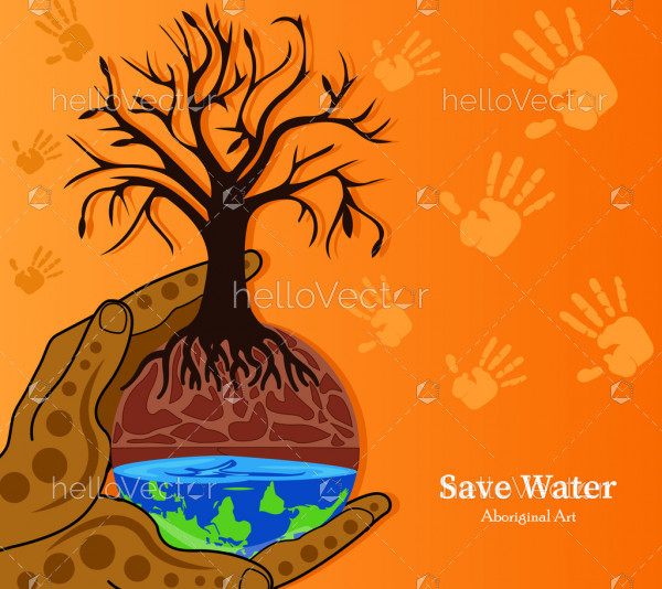 Water conservation painting vector - Download Graphics & Vectors