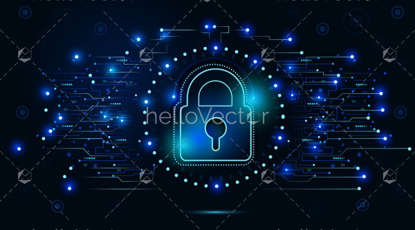 Cyber security and data protection vector background - Download ...
