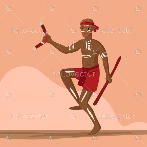 Indigenous People Dancing - Vector Illustration - Download Graphics ...