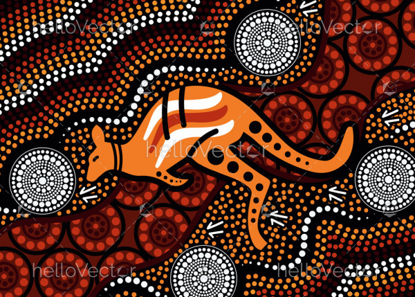 Aboriginal kangaroo art - Download Graphics & Vectors