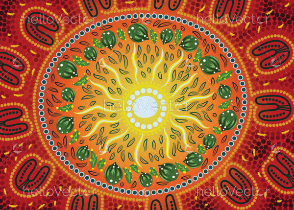 Bush leaves aboriginal art - Download Graphics & Vectors