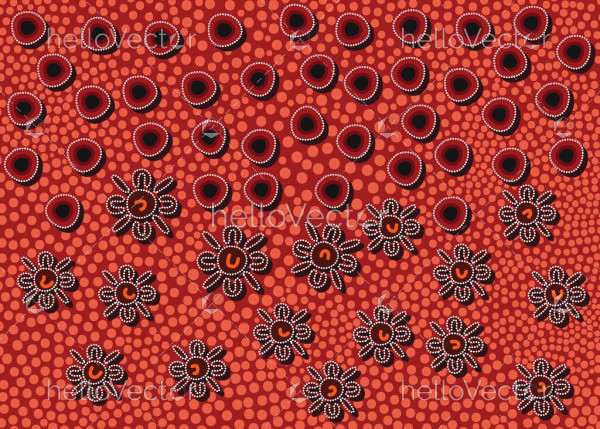 Red aboriginal art background - Download Graphics & Vectors