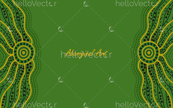 Green poster background with aboriginal artwork - Download Graphics ...