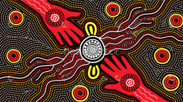 Australian aboriginal hand painting - Download Graphics & Vectors