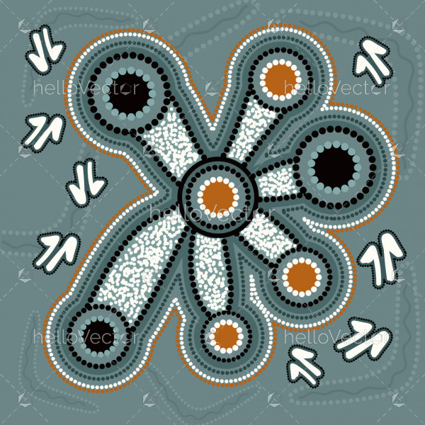 Aboriginal connection concept artwork - Download Graphics & Vectors
