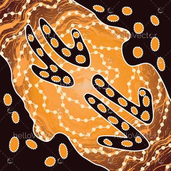 Aboriginal art vector background with kangaroo track. - Download ...