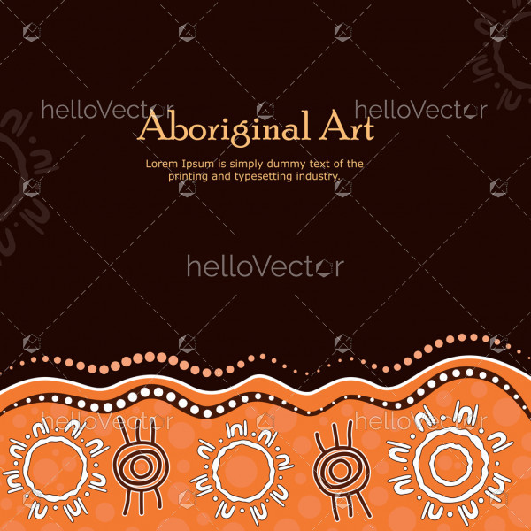 Aboriginal art vector banner with text. - Download Graphics & Vectors