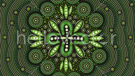 Meeting place, aboriginal art vector painting. Illustration based on ...