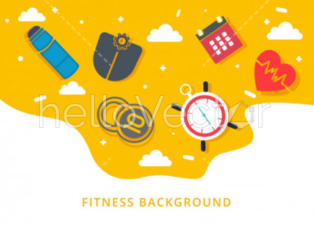 Fitness background with equipment - Vector illustration - Download ...