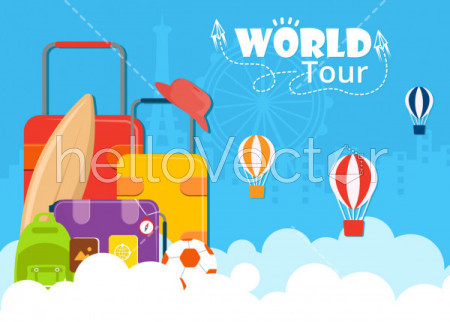 World tour background - Vector Illustration - Download Graphics & Vectors