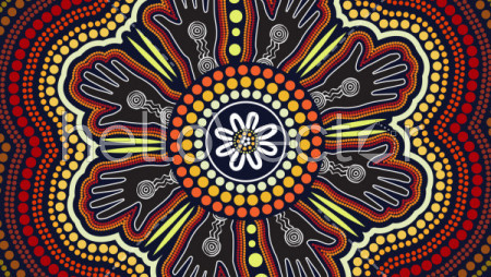 Aboriginal art vector painting, Friendship and unity concept - Download ...