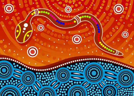 Aboriginal rainbow serpent background - Download Graphics & Vectors