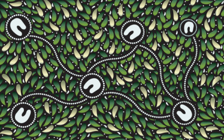 Aboriginal leaves dot background - Download Graphics & Vectors
